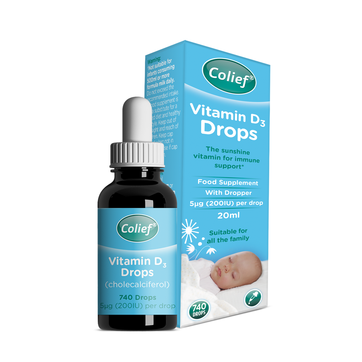 Colief Vitamin D3 Drops 200IU 20ml | Colief Singapore