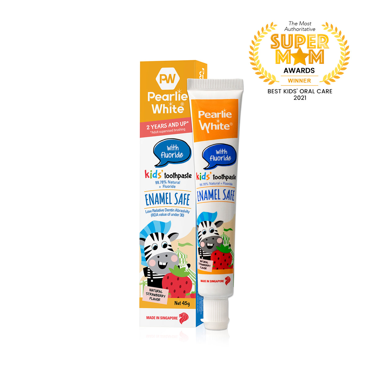 Pearlie White Enamel Safe Kids Toothpaste 45gm - Strawberry – Colief ...